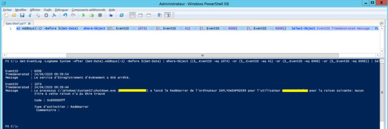 Windows event ID - Identifier la source d'un reboot - TeddyCorp