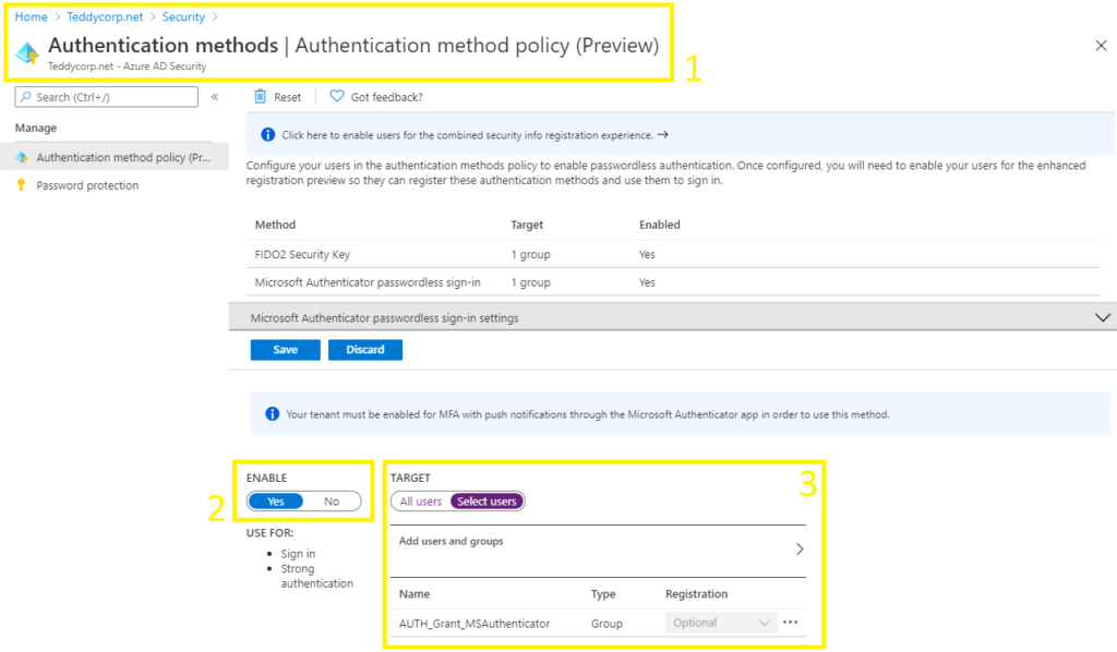 Azure AD - Authentification avec Microsoft Authenticator App - TeddyCorp Azure AD - Authentification avec Microsoft Authenticator App - TeddyCorp