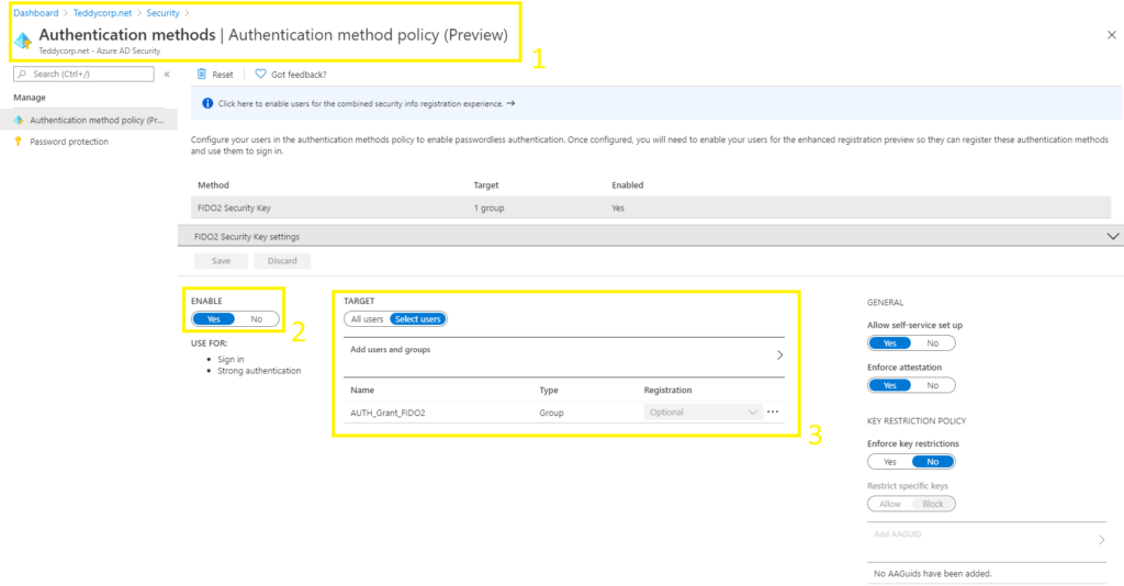 Azure AD - Authentification avec FIDO2 - TeddyCorp Azure AD - Authentification avec FIDO2 - TeddyCorp